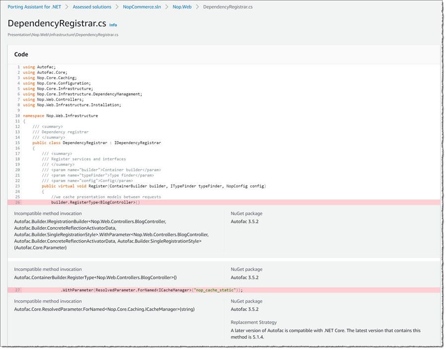 Porting Assistant for .NET features - Amazon Web Services